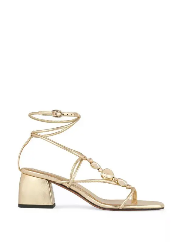 Ba&sh Caya Beaded Strappy Sandals - Gold