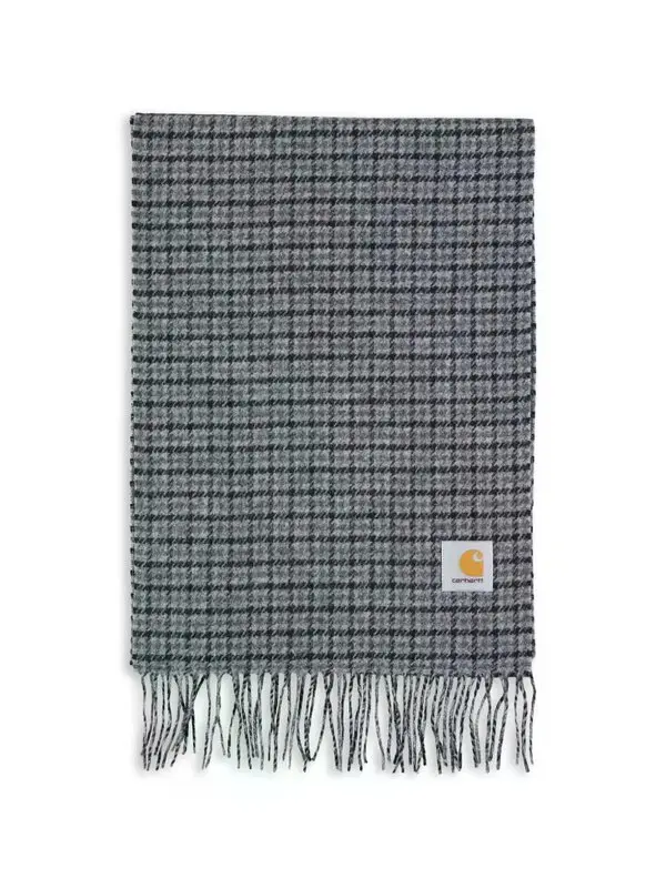 Carhartt Work In Progress Checked Fringed Scarf - Grey