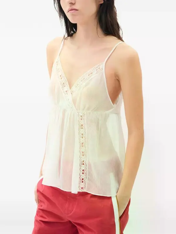ANN DEMEULEMEESTER Zeni Negligee Lace Trim Top