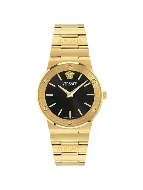 Versace Greca Logo Aereo 38mm Bracelet Watch - Black