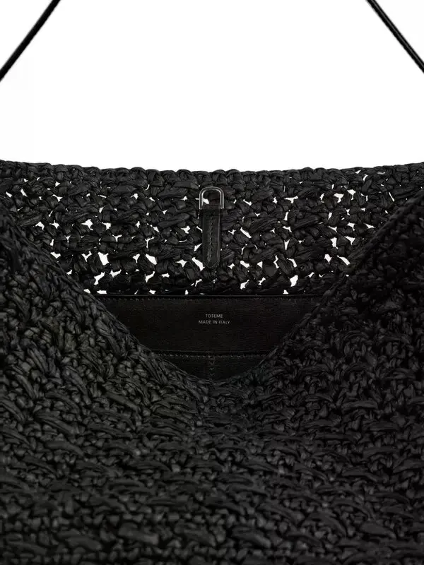 TOTEME Belted Raffia Tote Bag - Black