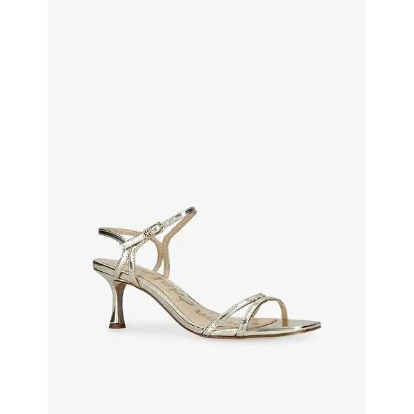 Sam Edelman Presley Leather Heeled Sandals - Gold