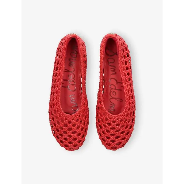 Sam Edelman Shira Leather Ballet Flats - Red