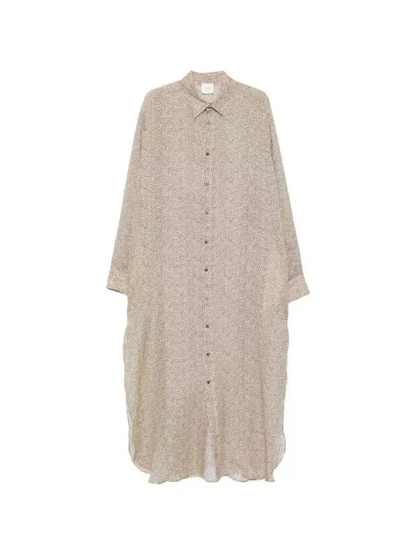 ALYSI Polka-dot Shirt Midi Dress