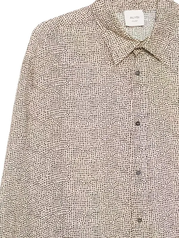 ALYSI Polka-dot Shirt Midi Dress