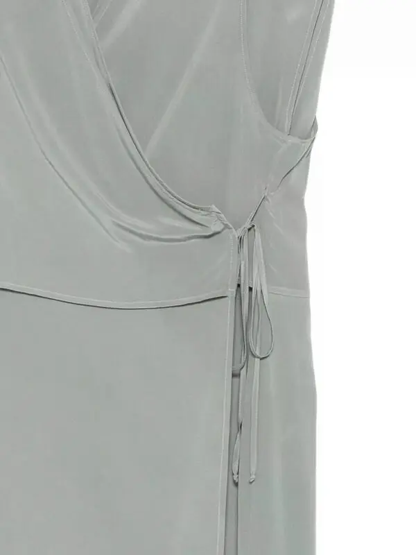 ALYSI V-neck Midi Wrap Dress - Grey