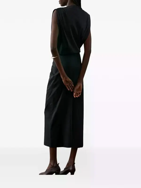 Soeur Gemma Draped Midi Dress - Black