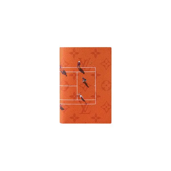 LOUIS VUITTON Passport Cover 'tennis Clay Monogram Canvas - Orange
