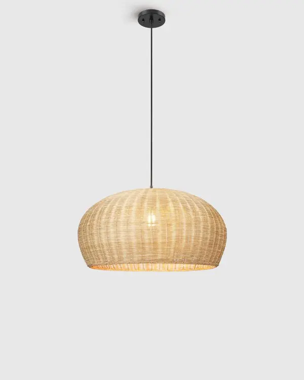 Quince Rattan Dome Pendant Light