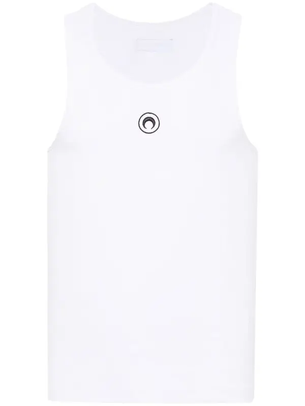 MARINE SERRE Moon Cotton Tank Top - White
