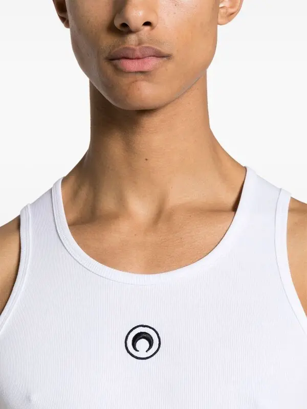 MARINE SERRE Moon Cotton Tank Top - White