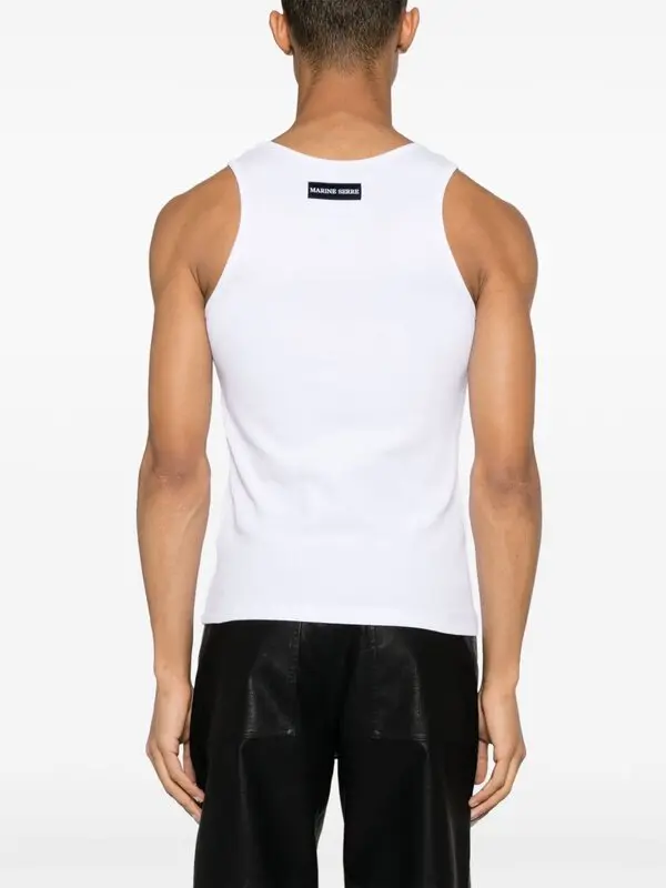 MARINE SERRE Moon Cotton Tank Top - White