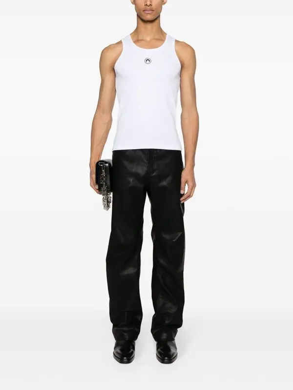 MARINE SERRE Moon Cotton Tank Top - White