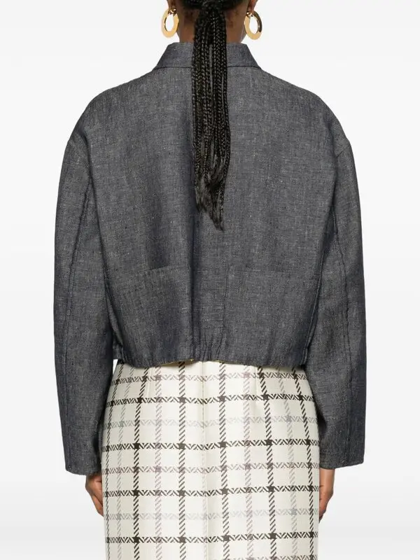 Fendi Embroidered Denim Jacket - Blue