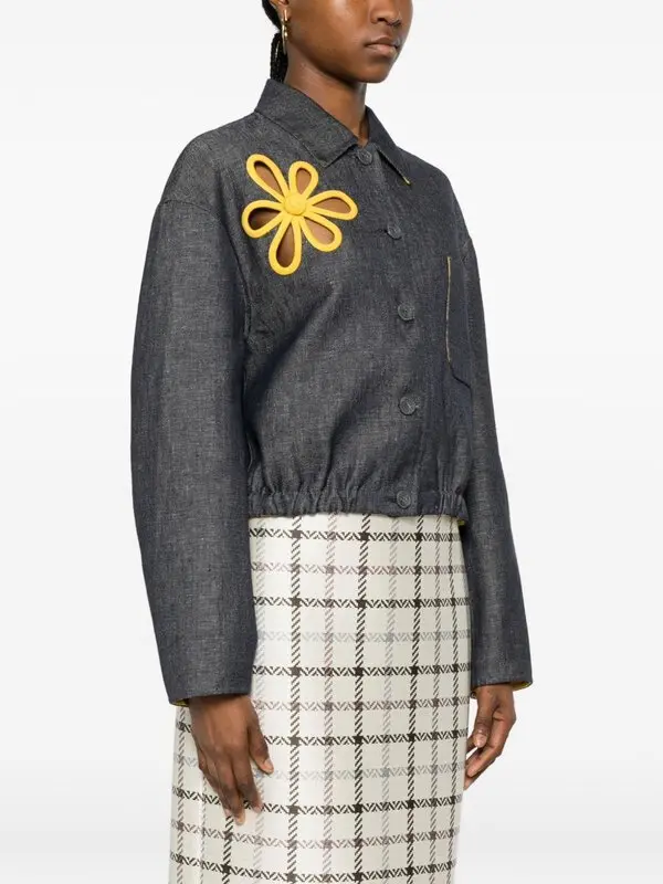 Fendi Embroidered Denim Jacket - Blue