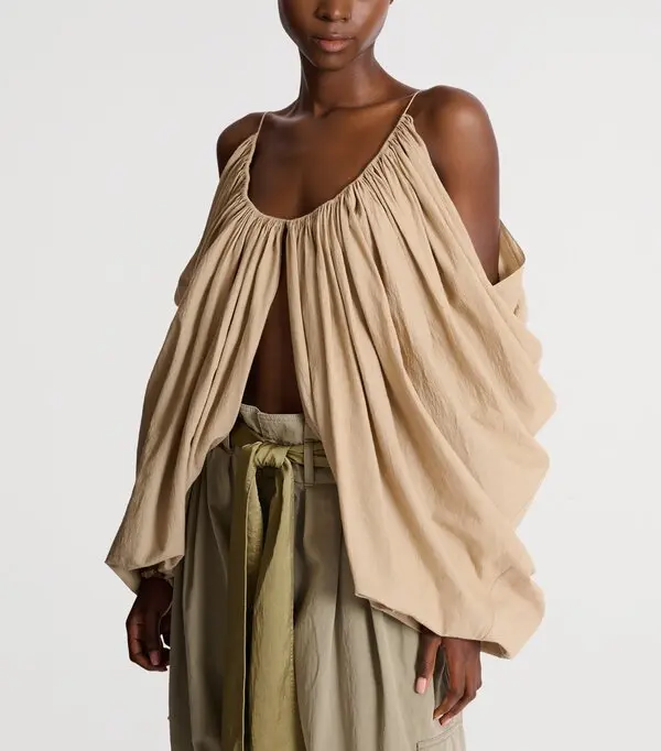 Balmain Strappy Blouse - Beige