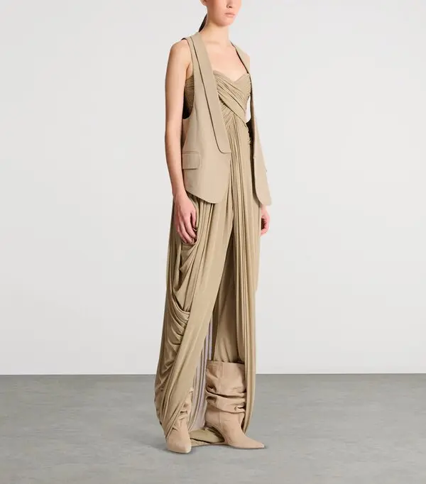 Balmain Linen-cotton Oversized Waistcoat - Beige