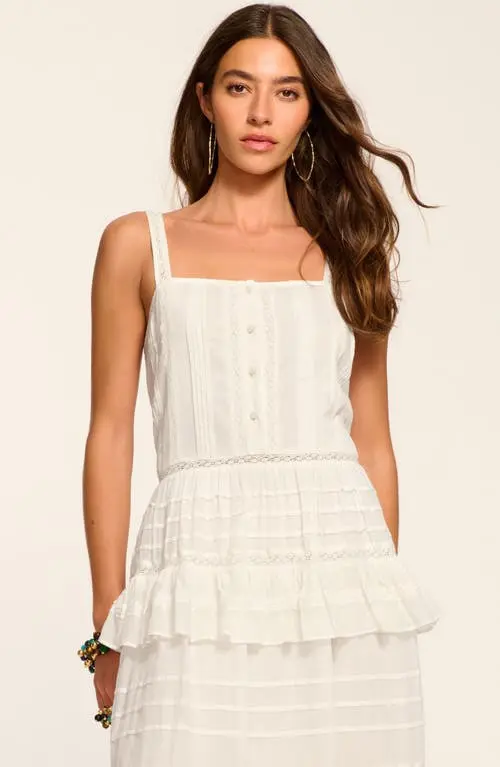 Ramy Brook Daria Lace & Ruffle Sleeveless Midi Dress
