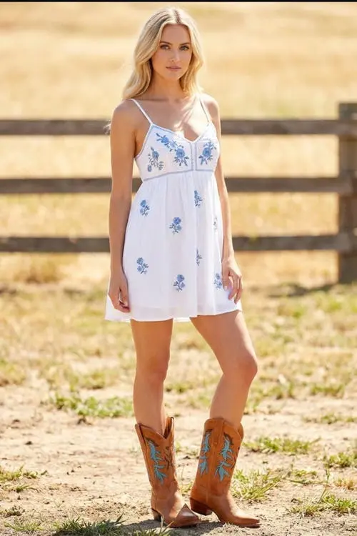 MALIBU BEACH Loni Premium Western Leather Boots