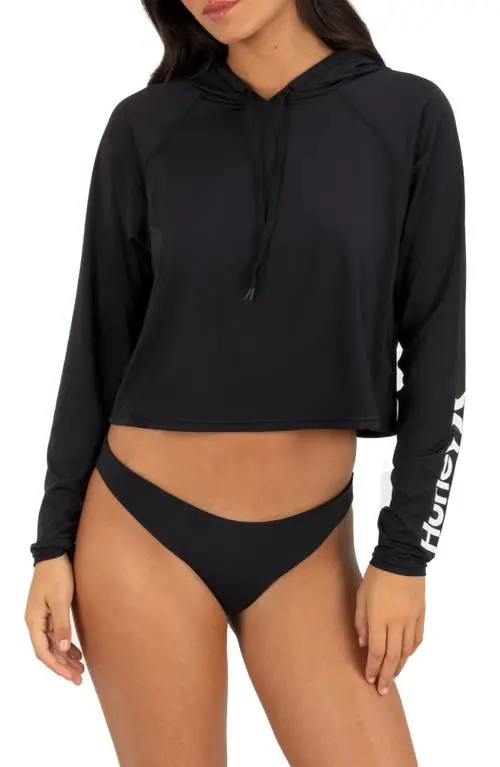 Hurley Cropped Cover-up Hoodie - Black