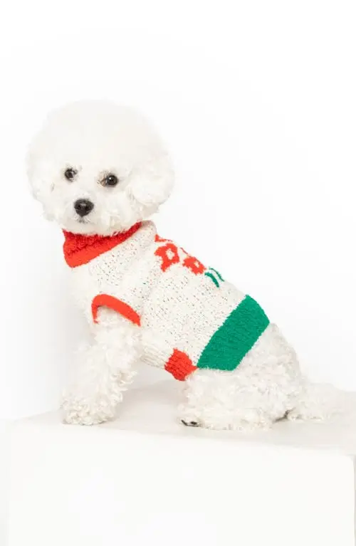 THE FURRYFOLKS Flower Turtleneck Pet Sweater