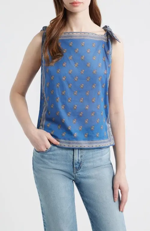 DÔEN Amalia Print Tie Shoulder Sleeveless Top