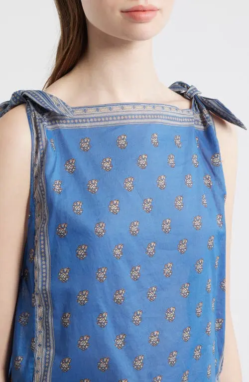 DÔEN Amalia Print Tie Shoulder Sleeveless Top