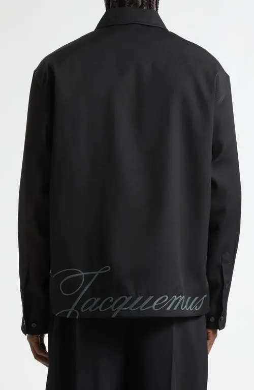 Jacquemus La Chemise Mecano Zip Workwear Shirt - Black