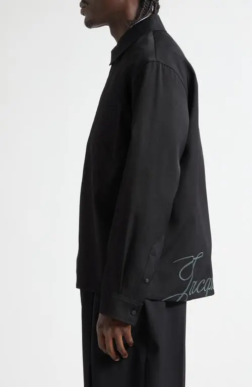 Jacquemus La Chemise Mecano Zip Workwear Shirt - Black