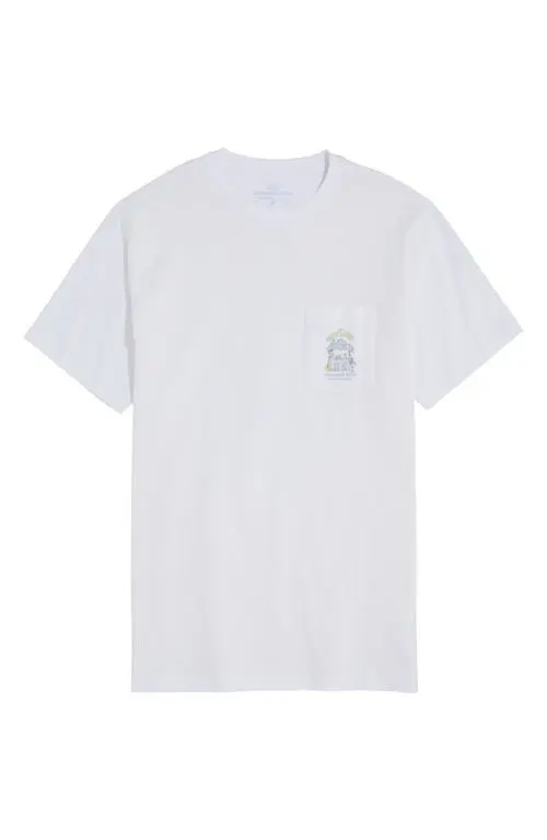 Vineyard Vines Bar Hut Cotton Graphic Pocket T-shirt - White Cap