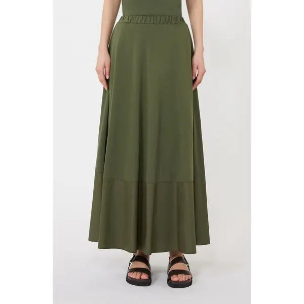 MM BY MAX MARA Ribes Mixed Media Maxi Dress - Moss Green