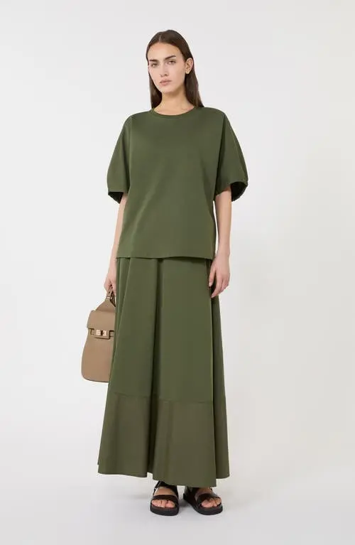 MM BY MAX MARA Mixed Media Maxi Dress - Moss Green