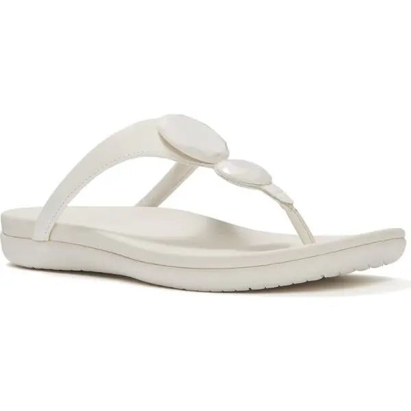 Fitflop Solay Glossy-disc Toe-post Sandals - Cream