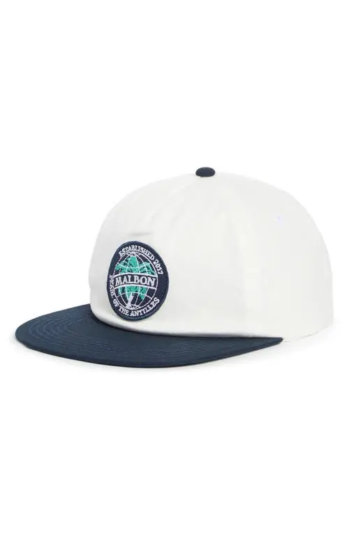 MALBON Palmera Patch Snapback Baseball Cap - White