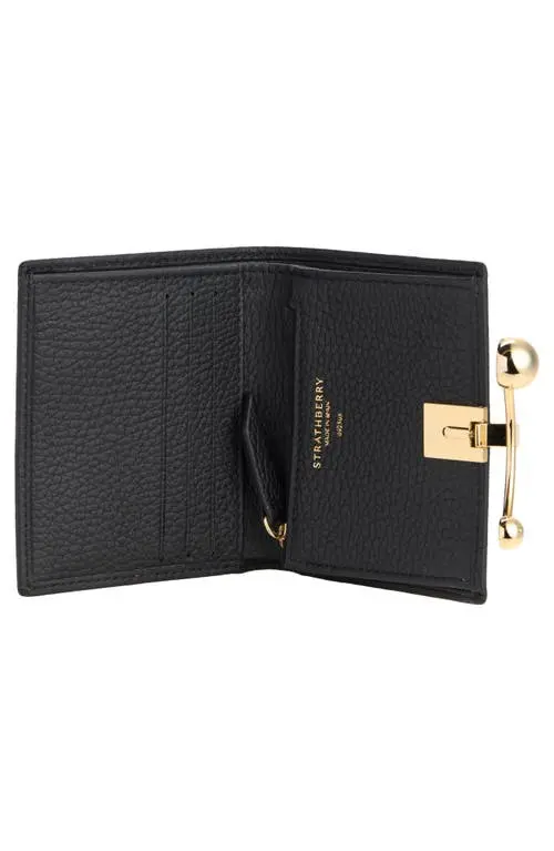 Strathberry Crescent Leather Bifold Wallet - Black