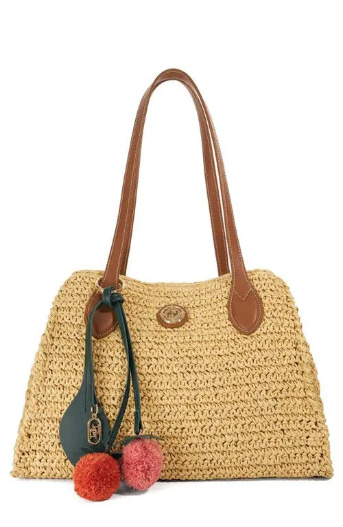 Dune London Raffia Satchel With Removable Pouch