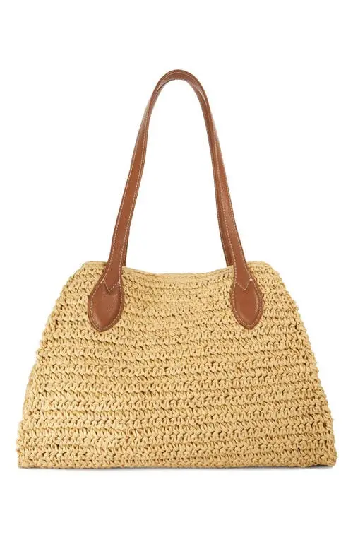 Dune London Raffia Satchel With Removable Pouch
