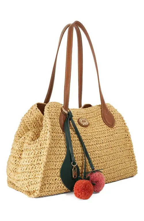 Dune London Raffia Satchel With Removable Pouch