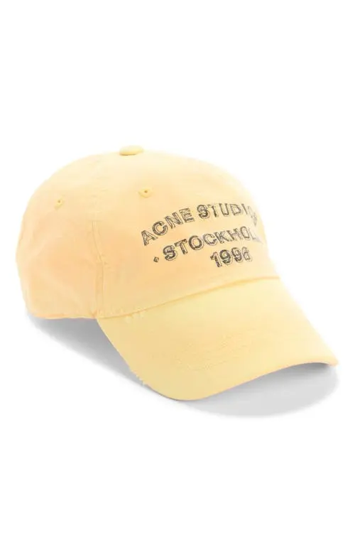 Acne Studios Distressed Baseball Cap - Light Yellow