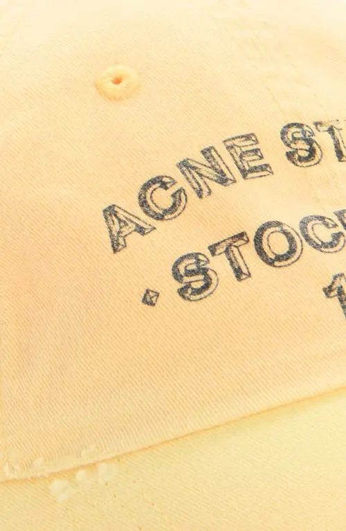 Acne Studios Distressed Baseball Cap - Light Yellow