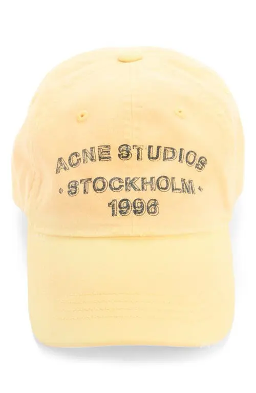 Acne Studios Distressed Baseball Cap - Light Yellow