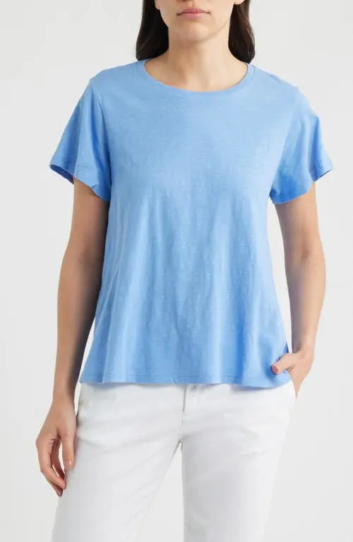 Eileen Fisher Crewneck Organic Cotton T-shirt - Cornflower