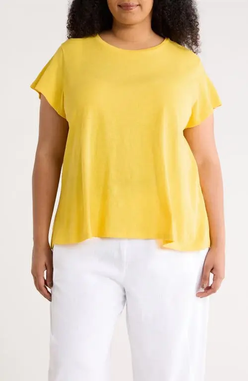 Eileen Fisher Crewneck Organic Cotton T-shirt - Soleil
