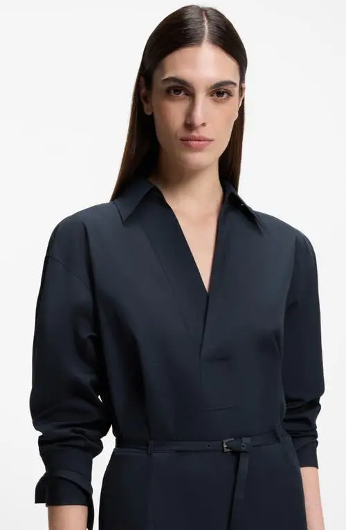 BOSS Doloh Long-sleeve Shirtdress - Sky Captain