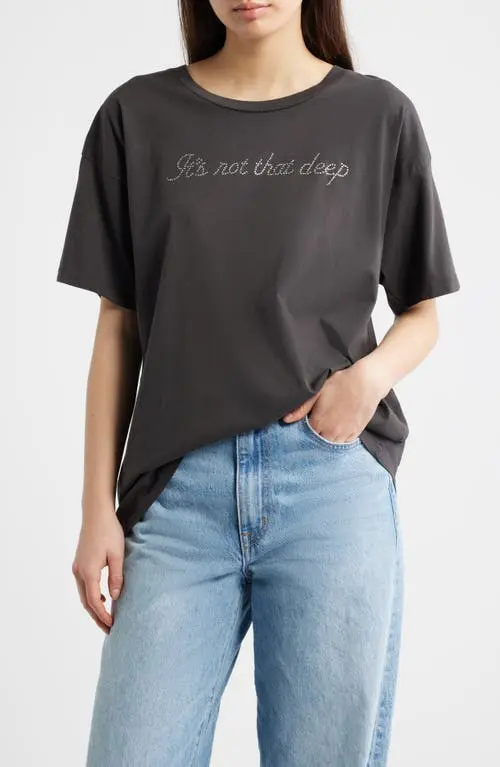 Daydreamer Cotton T-shirt With Rhinestone Script