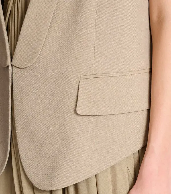 Balmain Linen-cotton Oversized Waistcoat - Beige