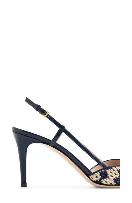 Valentino Garavani Vlogo Crochet Slingback Pumps - Navy