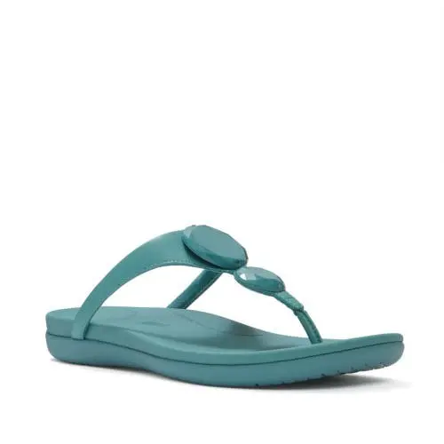 Fitflop Solay Glossy-disc Toe-post Sandal - Teal