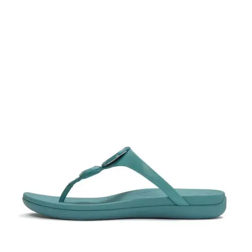 Fitflop Solay Glossy-disc Toe-post Sandal - Teal
