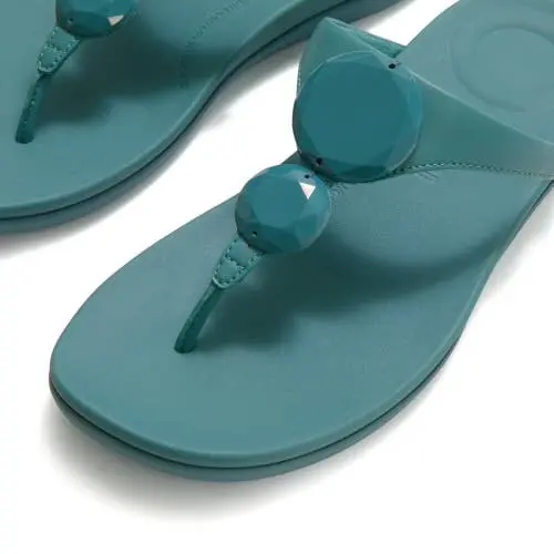 Fitflop Solay Glossy-disc Toe-post Sandal - Teal